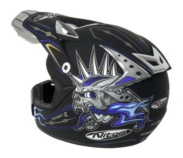 Zdjęcia: NITRO mx 424 matt blk blu rear - Nitro kask MX 424