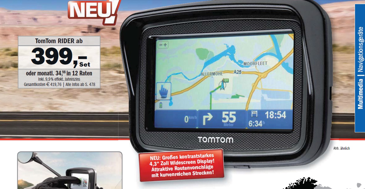 Nowy Tom Tom Rider 5 poprowadzi na zakręty